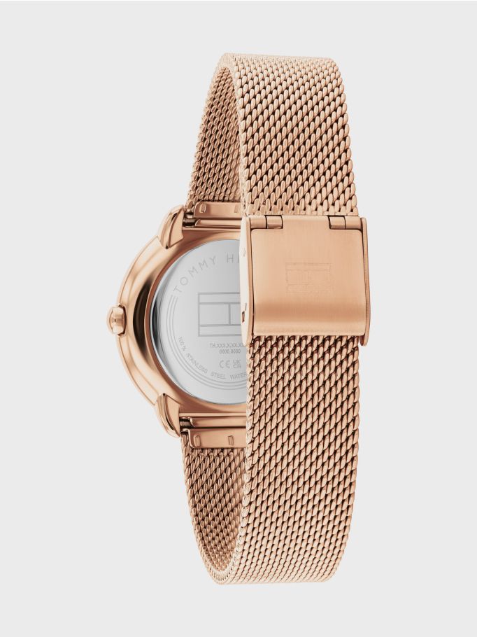 Ionic Gold-Plated Crystal-Embellished Mesh Strap Watch | Tommy Hilfiger