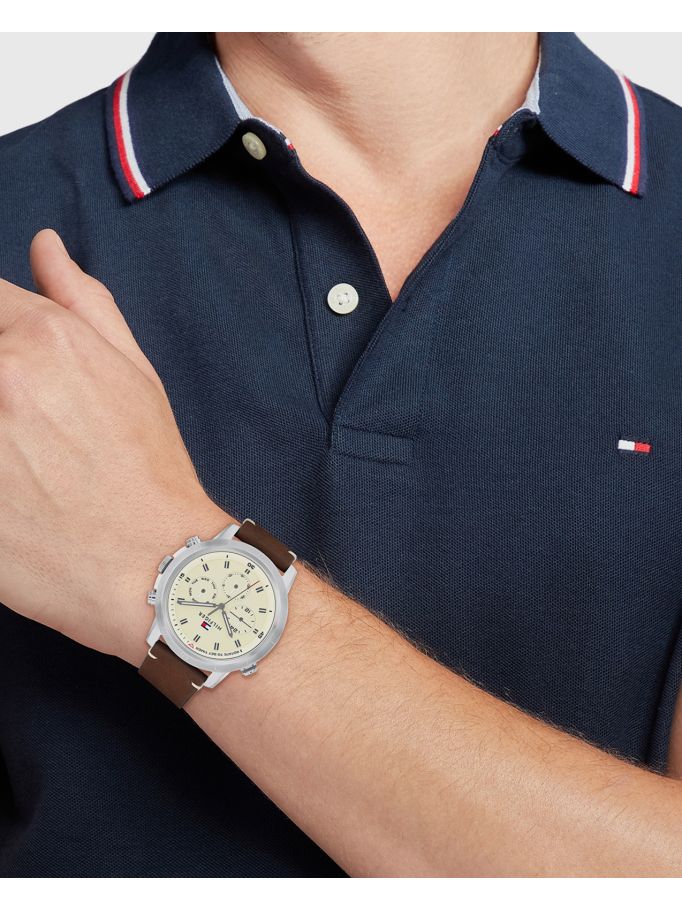 TROY DARK BROWN LEATHER MENS Watch | Tommy Hilfiger