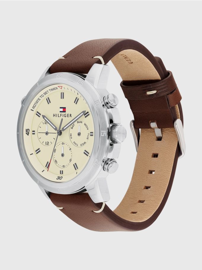 TROY DARK BROWN LEATHER MENS Watch | Tommy Hilfiger