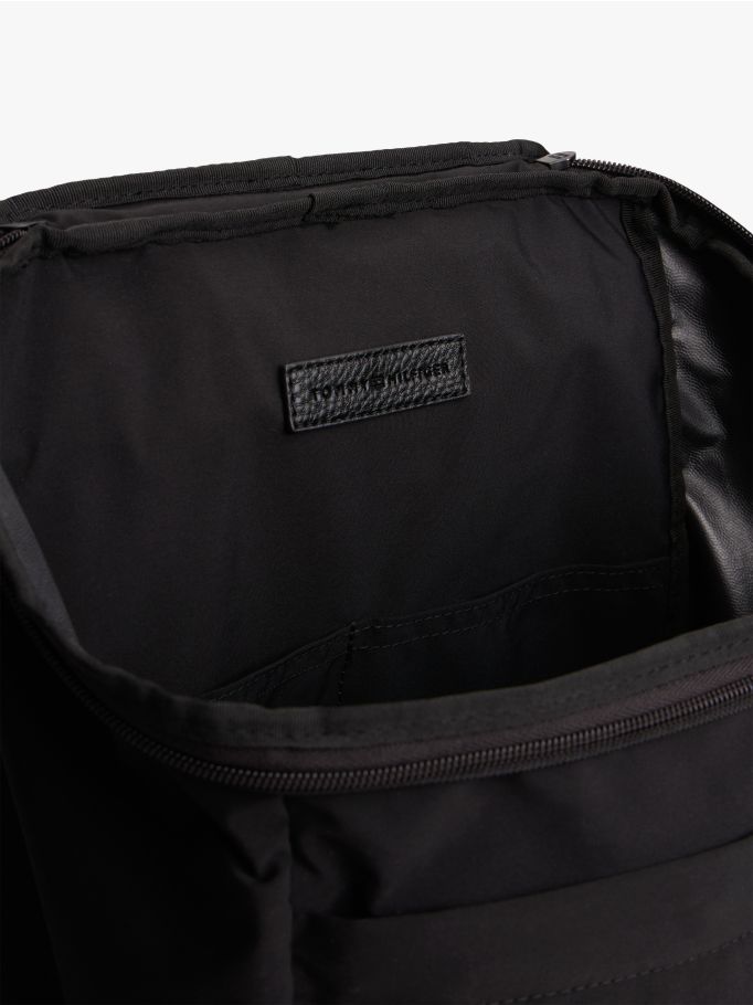 Black Textile Logo Packable Backpack | Tommy Hilfiger