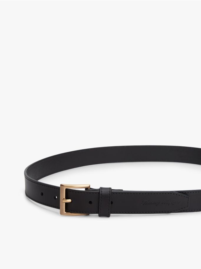 Black Logo Square Buckle Belt | Tommy Hilfiger