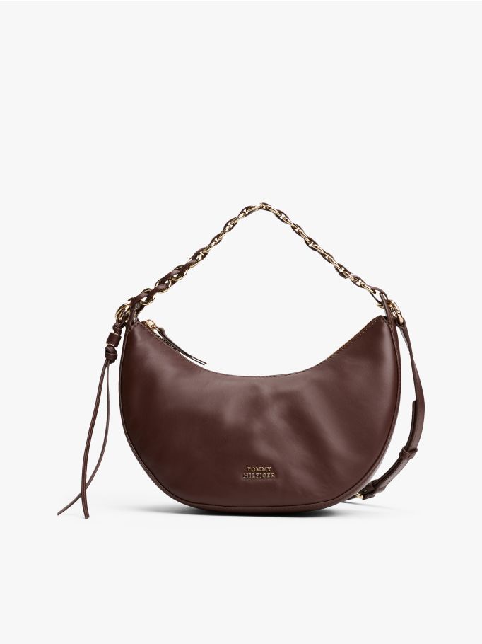 Chic Logo Leather Crescent Crossbody Bag | Tommy Hilfiger