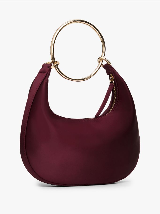 Black Satin Bracelet Handle Hobo Bag | Tommy Hilfiger
