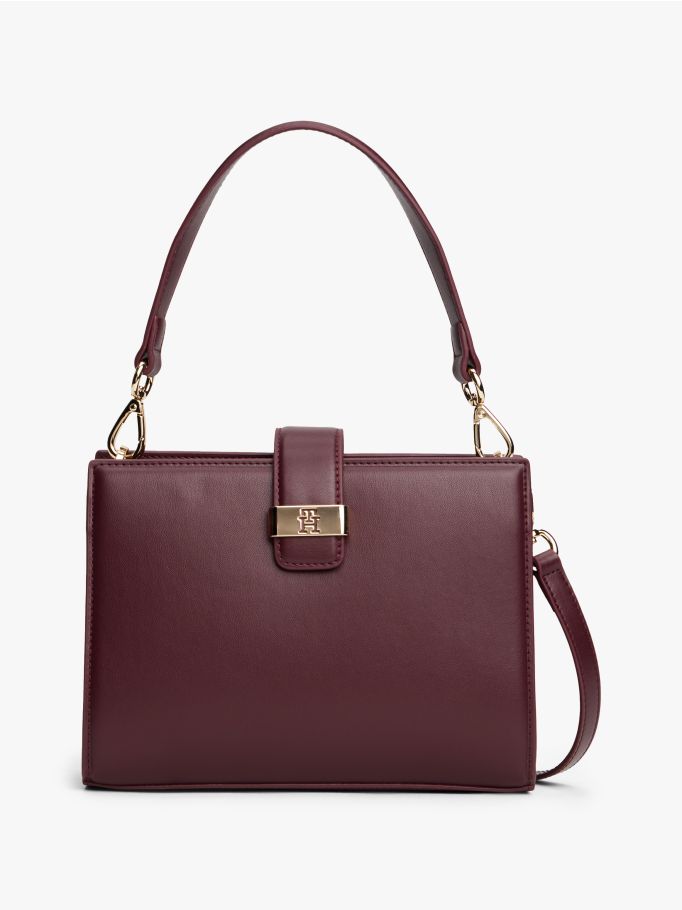 Black Heritage Satchel Bag With Monogram | Tommy Hilfiger