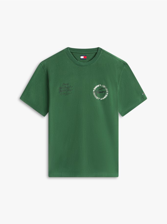 Circular Back Logo Relaxed T-Shirt - Green | Tommy Hilfiger