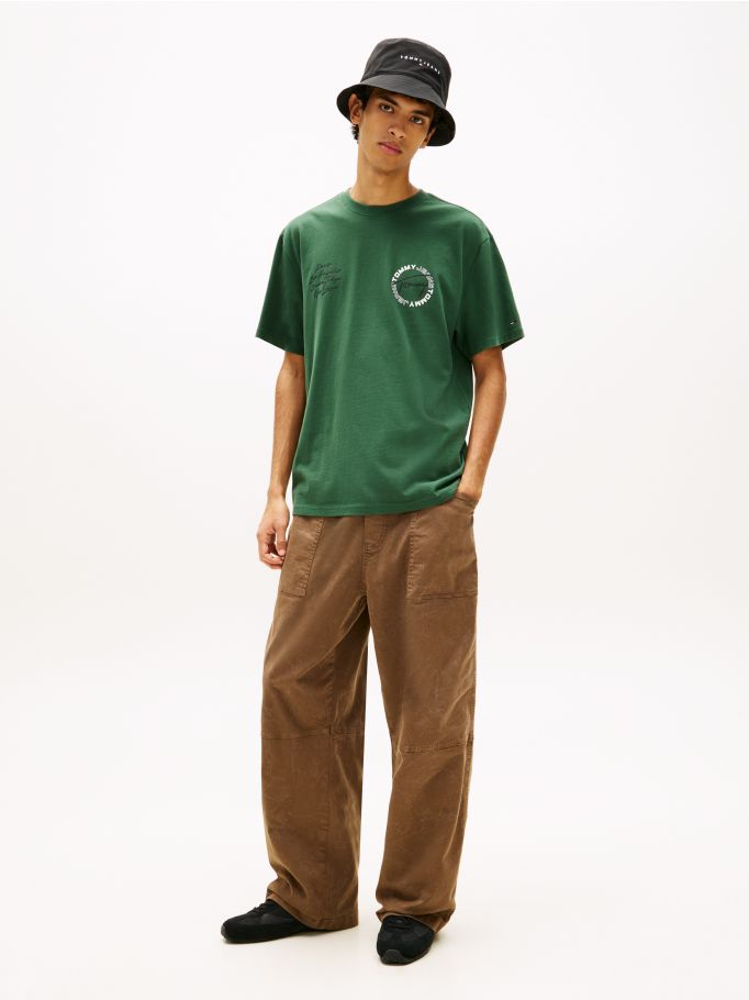 Circular Back Logo Relaxed T-Shirt - Green | Tommy Hilfiger