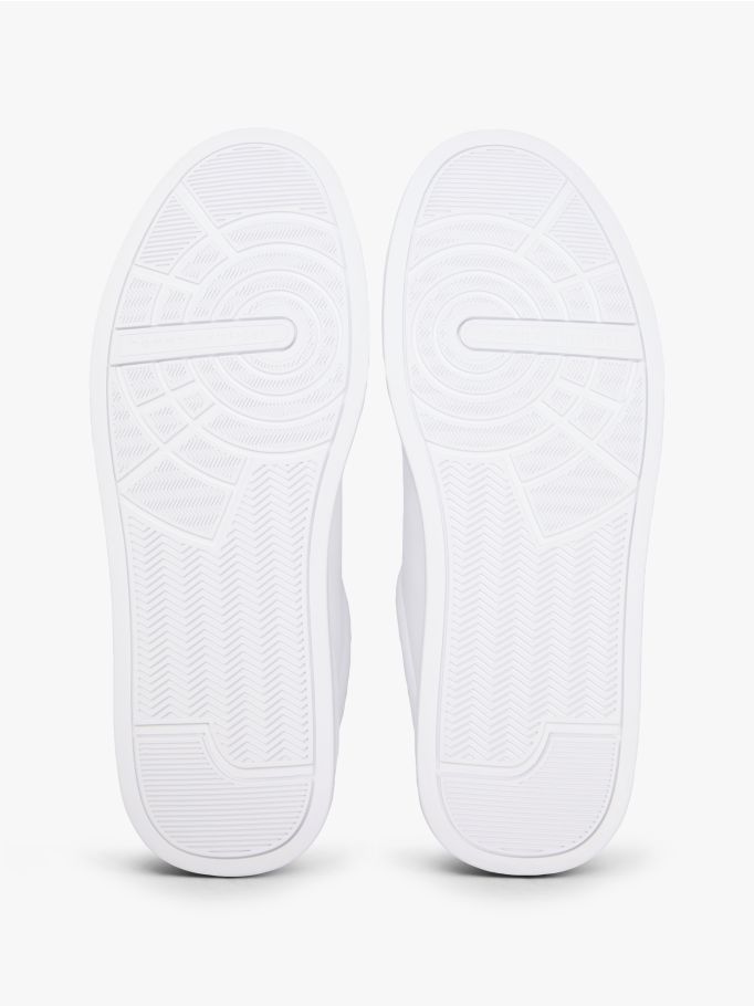 White Logo Leather Court Trainers | Tommy Hilfiger