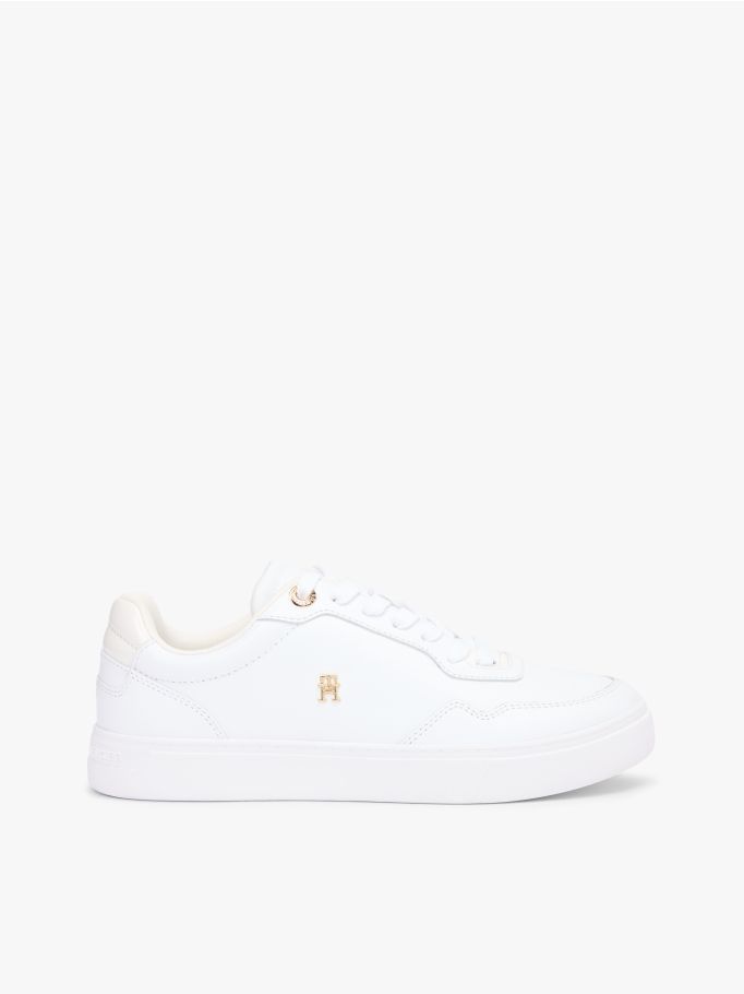 Leather Mixed Texture Cupsole Trainers - White | Tommy Hilfiger