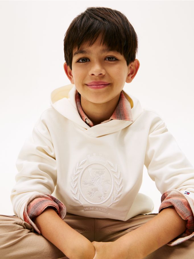 Sleek Crest Embroidery Interlock Hoody | Tommy Hilfiger