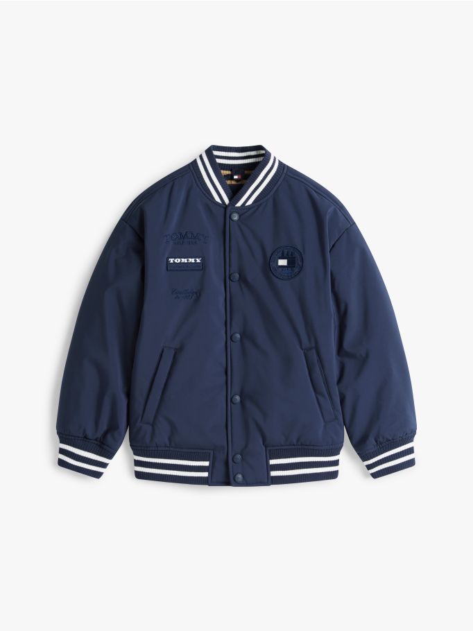Back Logo Relaxed Padded Bomber Jacket - Blue | Tommy Hilfiger