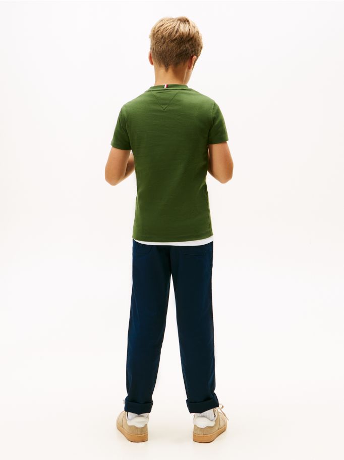 Logo Embroidery Interlock Knit T-Shirt - Blue | Tommy Hilfiger