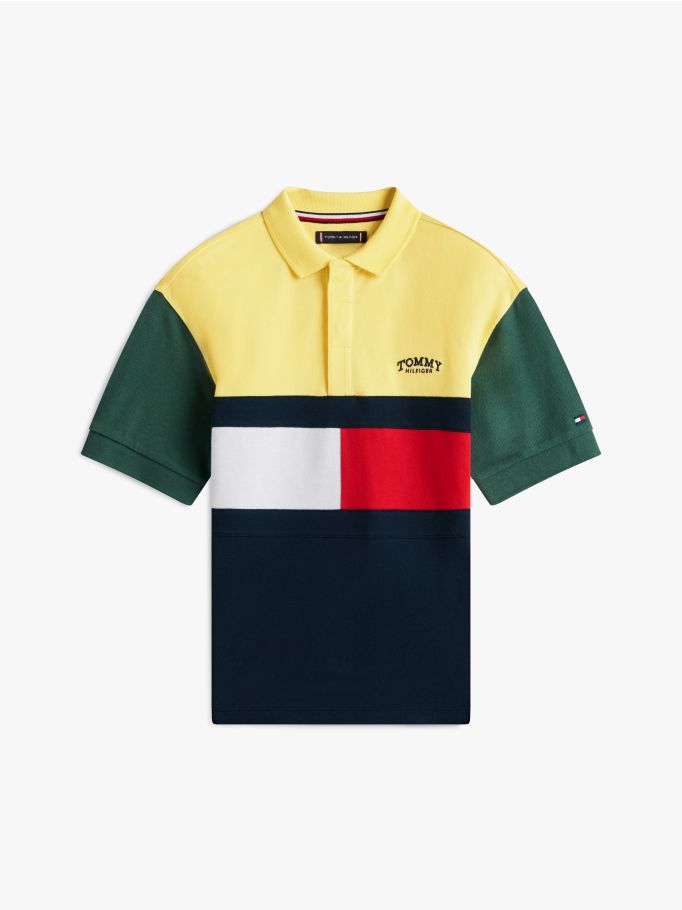 Colour-Blocked Pique Polo Shirt - Yellow | Tommy Hilfiger