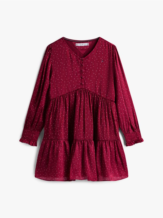 Festive Print Smock Detail A-Line Dress - Purple | Tommy Hilfiger