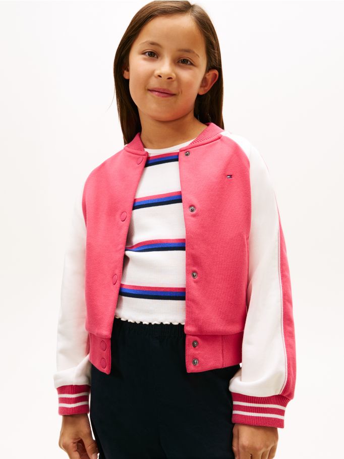 Colour-Blocked Back Logo Bomber Jacket - Red | Tommy Hilfiger