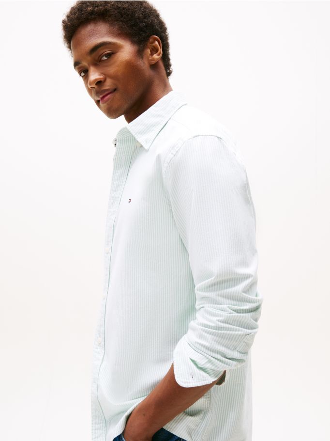 Regular Stripe Oxford Shirt | Fort Green | Tommy Hilfiger