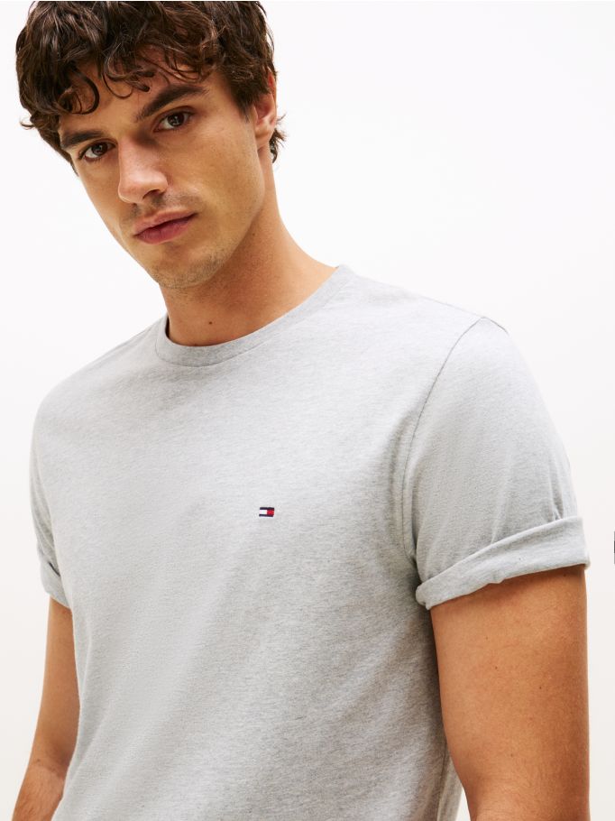Crew Neck Heathered T-Shirt - Blue | Tommy Hilfiger