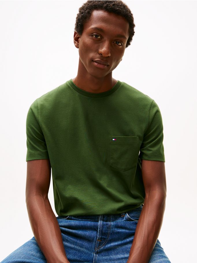 Patch Pocket Crew Neck T-Shirt - Black | Tommy Hilfiger