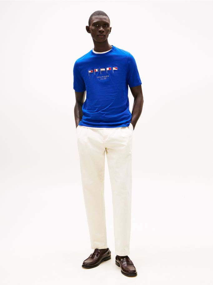 Multi-Flag Crew Neck T-Shirt | Wedge Blue | Tommy Hilfiger