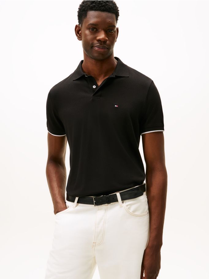 Crisp Regular Zip Placket Pique Polo Shirt | Tommy Hilfiger