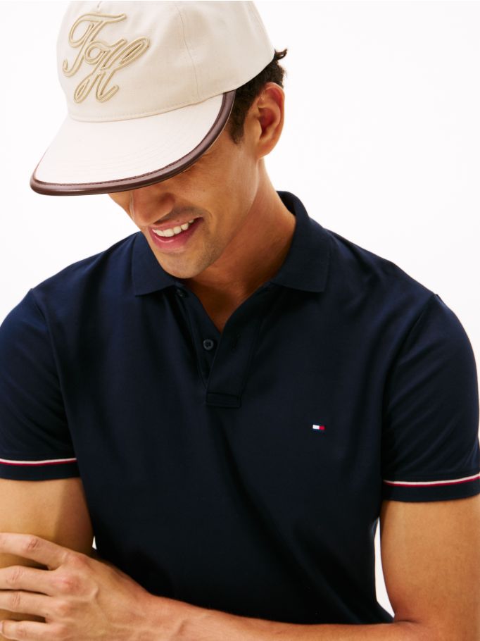 Liquid Cotton RWB Cuff Polo in Blue | Tommy Hilfiger