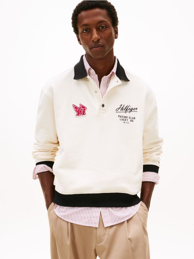 Logo Appliqué Rugby Collar Sweatshirt - Yellow | Tommy Hilfiger