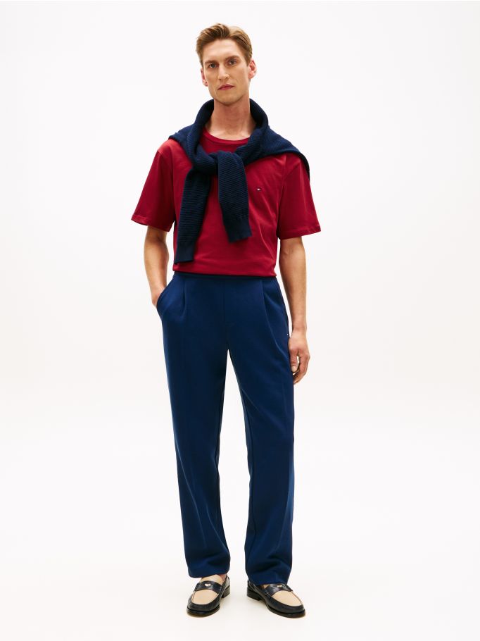 Flag Embroidery Jersey T-Shirt - Red | Tommy Hilfiger
