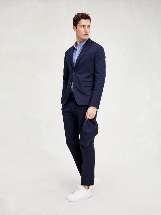 Men's Essential Two Piece Slim Fit Suit in Navy 654-920 | Tommy ...