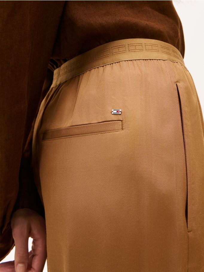 Timeless Viscose Loose Trousers - Brown | Tommy Hilfiger
