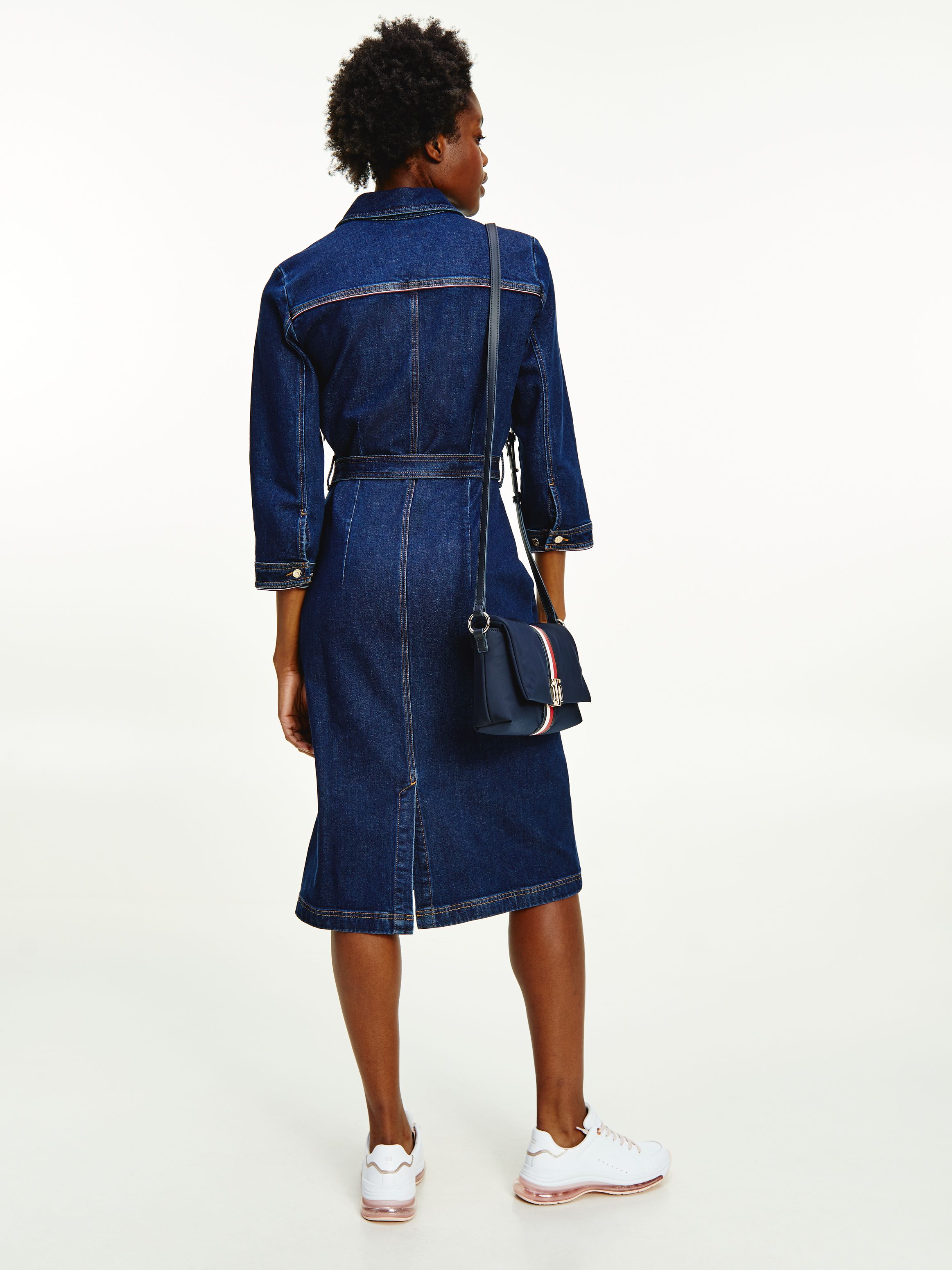 Denim Slim Fit Belted Dress